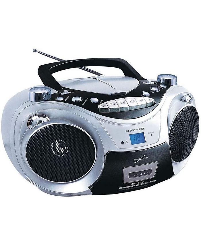 Supersonic Portable Bluetooth Audio System - Silver - Macy's