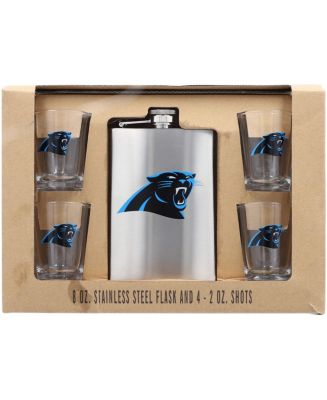 Carolina Panthers 8 Oz Stainless Steel Flask and 2 Oz Shot Glass Set ...