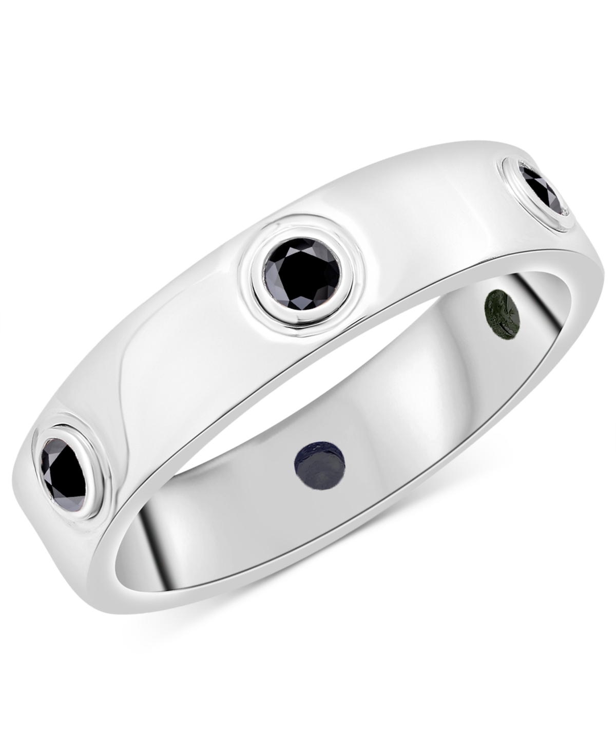 Click here for Onyx Bezel-Set Highly Polished Band in Sterling Si... prices