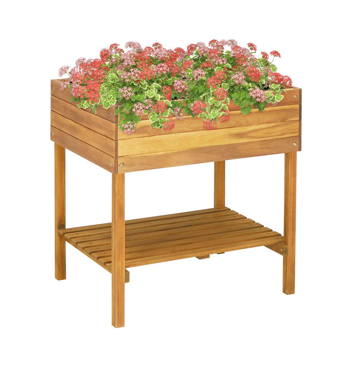 Click here for Raised Garden Planter 30.9x23x30.9 Solid Acacia Wo... prices