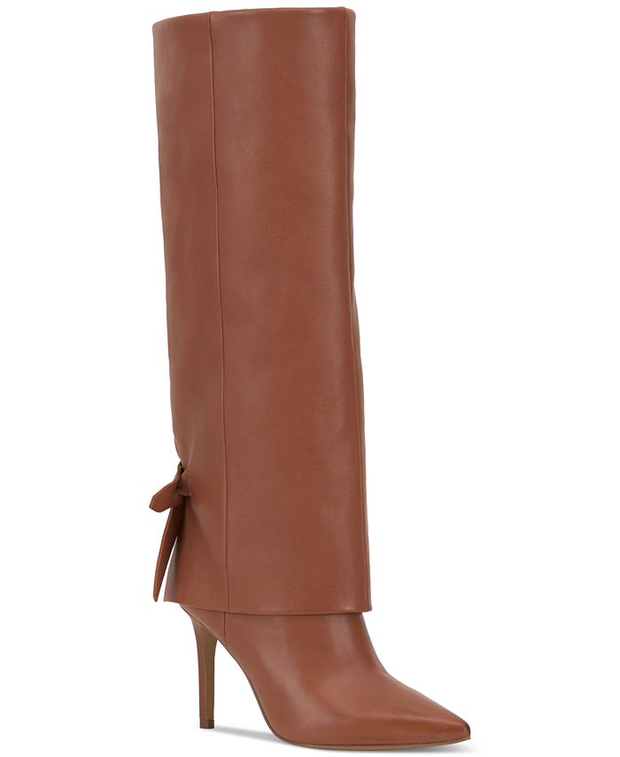 Vince Camuto Women's Kammitie Fold-Over Knee-High Stiletto Dress Boots - Macy's