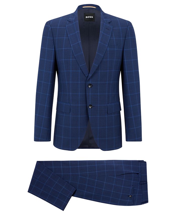 Hugo Boss Men's Slim-Fit Checked Suit - Macy's