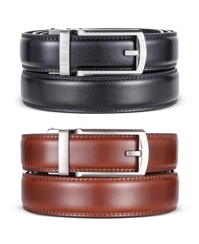Mio Marino Men's Swank Hasp Leather 2 Pack Linxx Ratchet Belt - Macy's