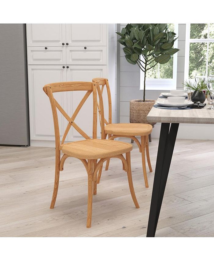 MERRICK LANE Davisburg Stackable Wooden Cross Back Bistro Dining Chair ...