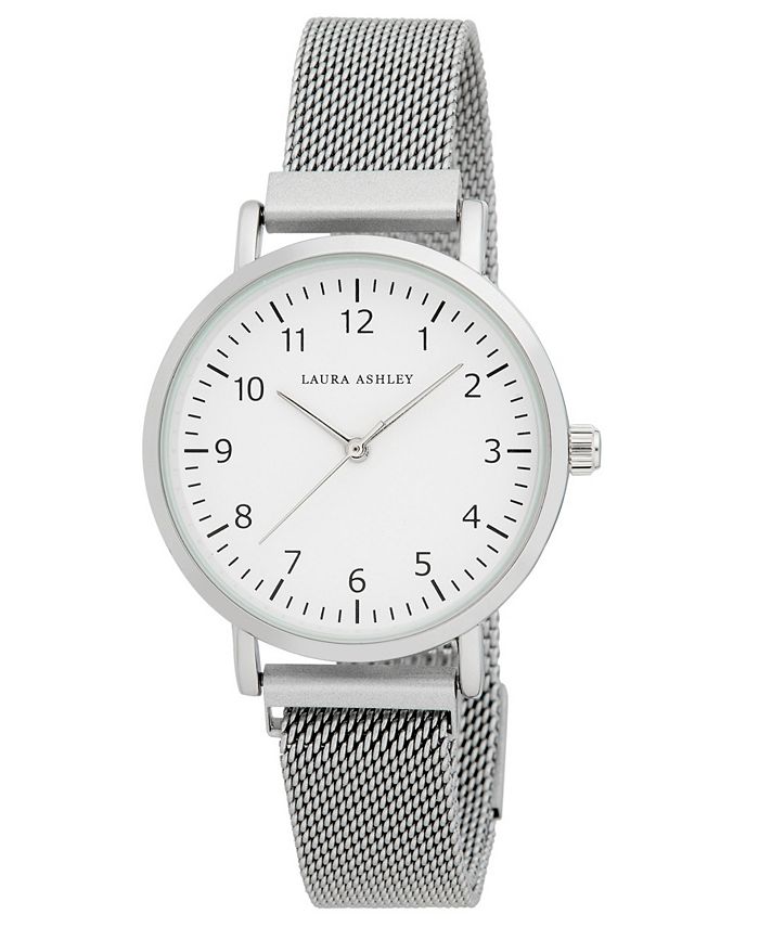 Laura Ashley Women's Quartz Silver-Tone Alloy Watch 34mm - Macy's