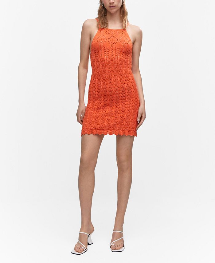 MANGO Women's Halter Neck Knitted Dress - Macy's