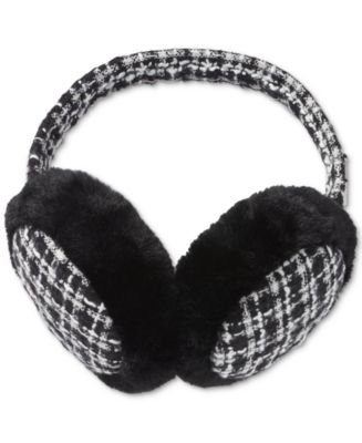 Karl Lagerfeld Paris Women's Metallic Plaid Earmuffs - Macy's