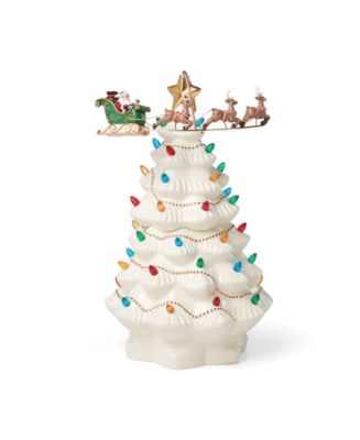 Lenox Treasured Traditions Tree with Flying Santa - Macy's
