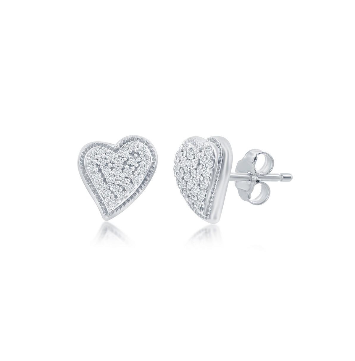 Click here for Heart Diamond Stud Earrings (0.1 ct. t.w.) 50 Ston... prices