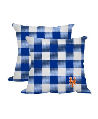 New York Mets 2-Pack Buffalo Check Plaid Outdoor Pillow Set - Macy's