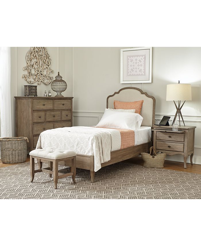 Furniture Provence Upholstered Twin Bed - Macy's