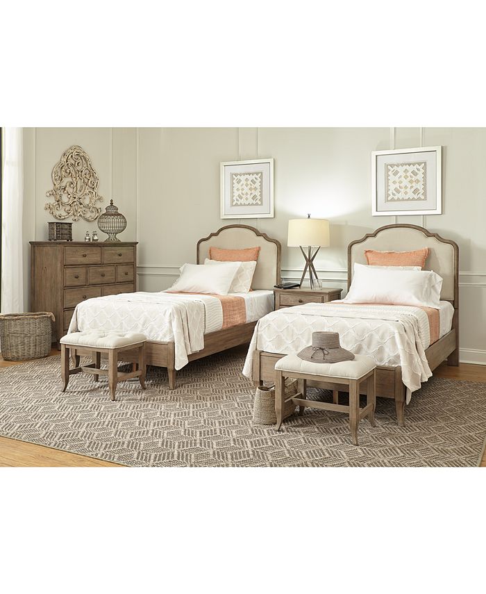 Furniture Provence Upholstered Twin Bed - Macy's