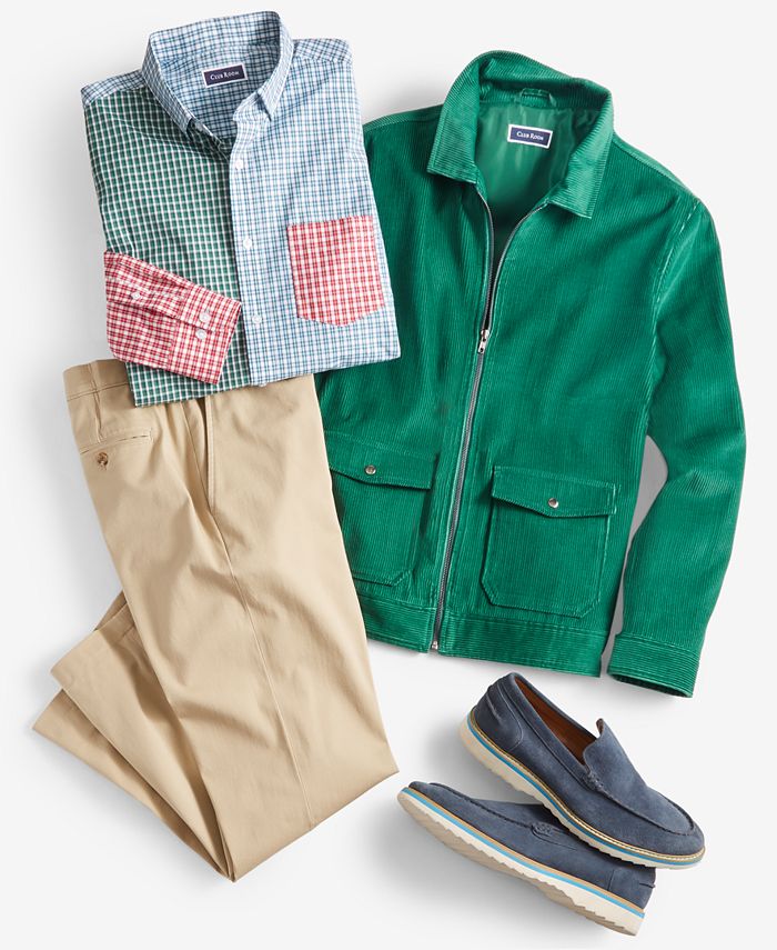 Club Room Regular-Fit Full-Zip Corduroy Jacket, Colorblocked Mixed ...