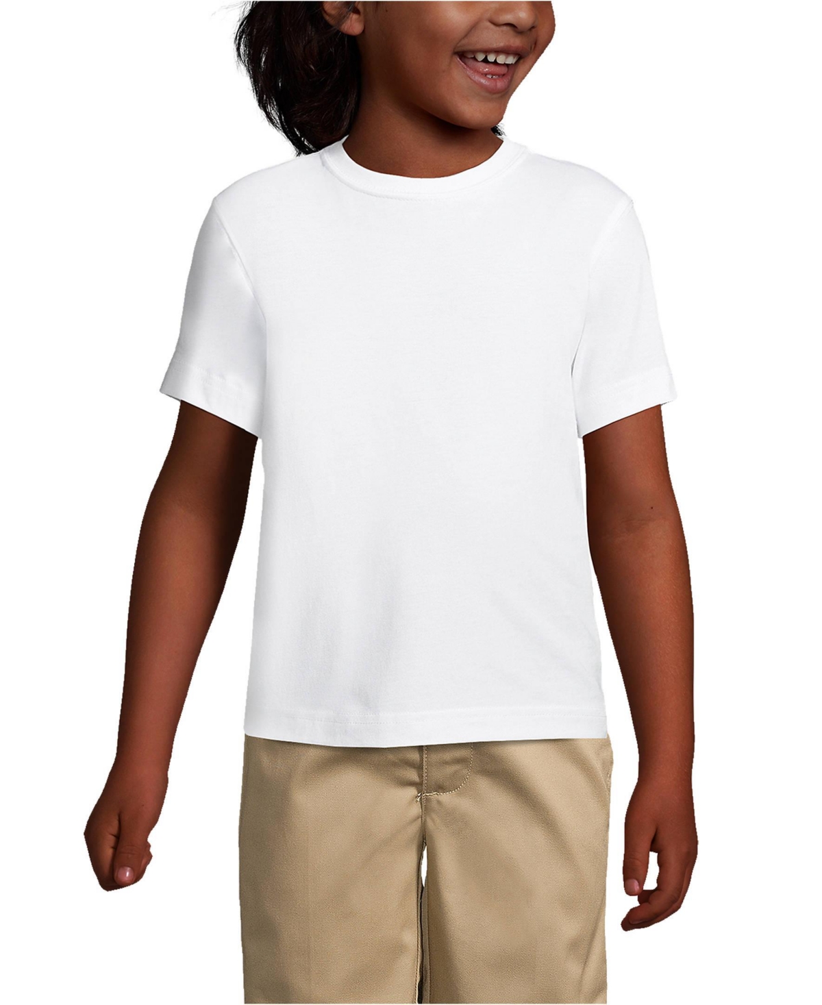 Click here for Lands End Boys Short Sleeve Essential T-shirt - Wh... prices