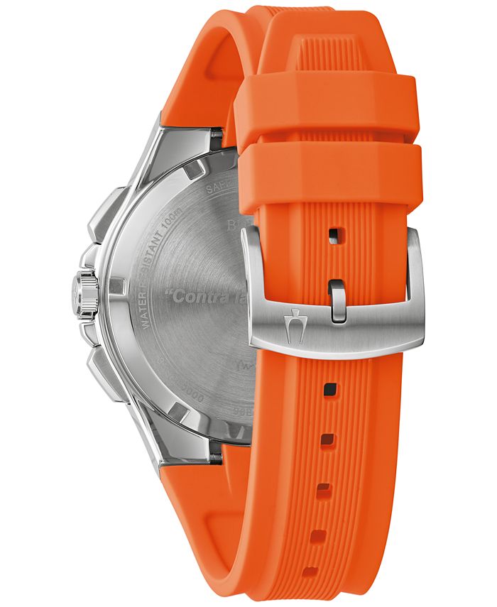 Bulova Men's Chronograph Marc Anthony Maquina Orange Silicone Strap ...