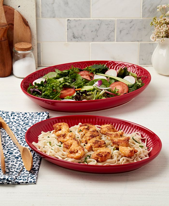 Dolly Parton Set of 2 Red Oval Platters - Macy's