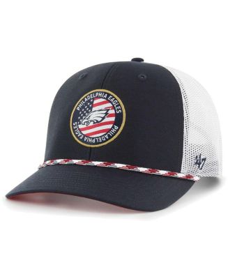 Men's '47 Brand Navy, White Philadelphia Eagles Union Patch Trucker ...
