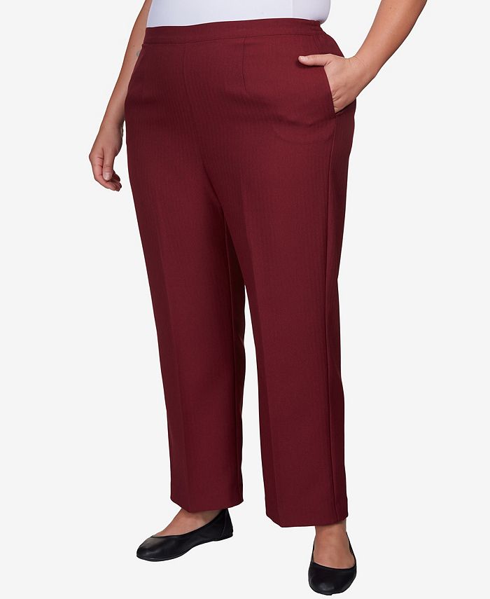 Alfred Dunner Plus Size Mulberry Street Herringbone Short Length Pants ...