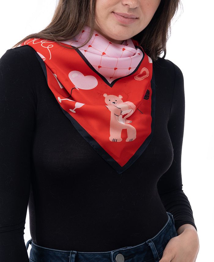 Collection XIIX Women's Valentine's Bear Square Scarf - Macy's