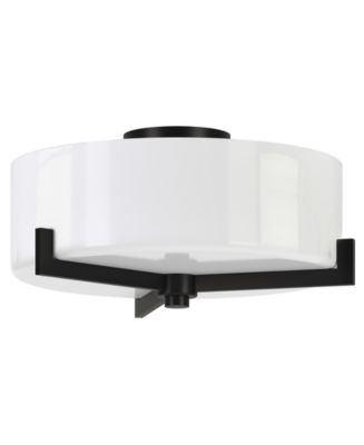 Hudson & Canal Hamlin 17" Wide 2-Light Semi Flush Mount with Glass ...