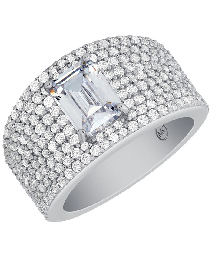 Michael Kors Sterling Silver Statement Cocktail Ring - Macy's