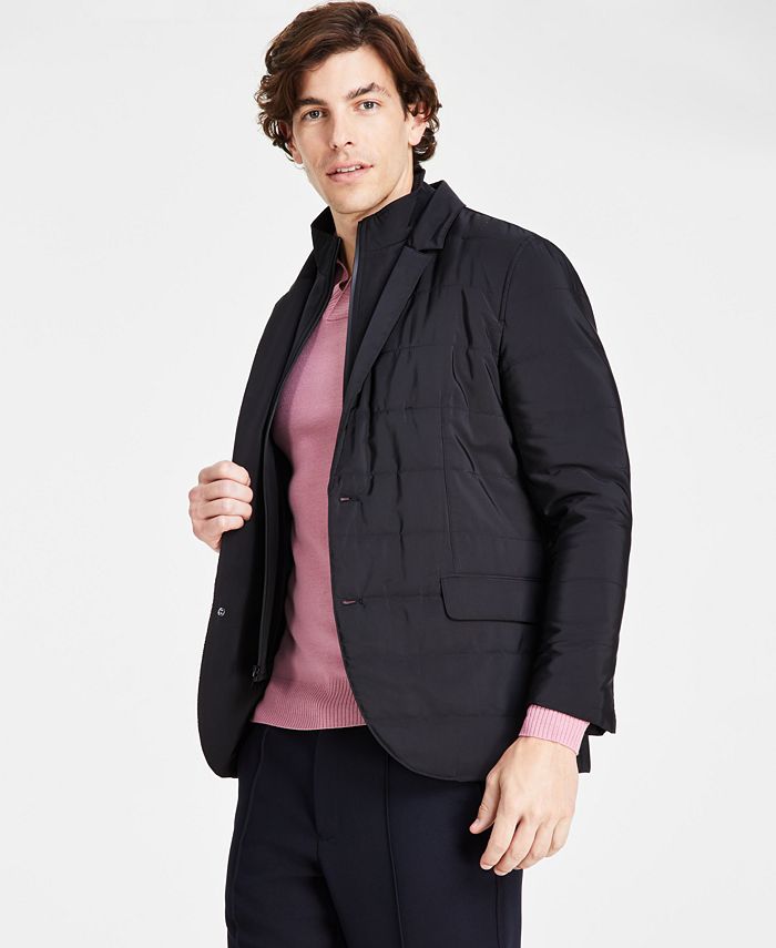 Alfani Men's Regular-Fit Quilted Blazer with Removable Full-Zip Bib ...