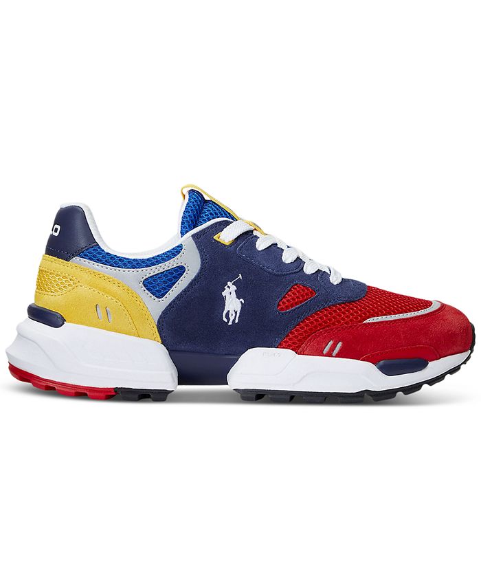 Polo Ralph Lauren Men's Colorblocked Lace-Up Running Sneakers - Macy's