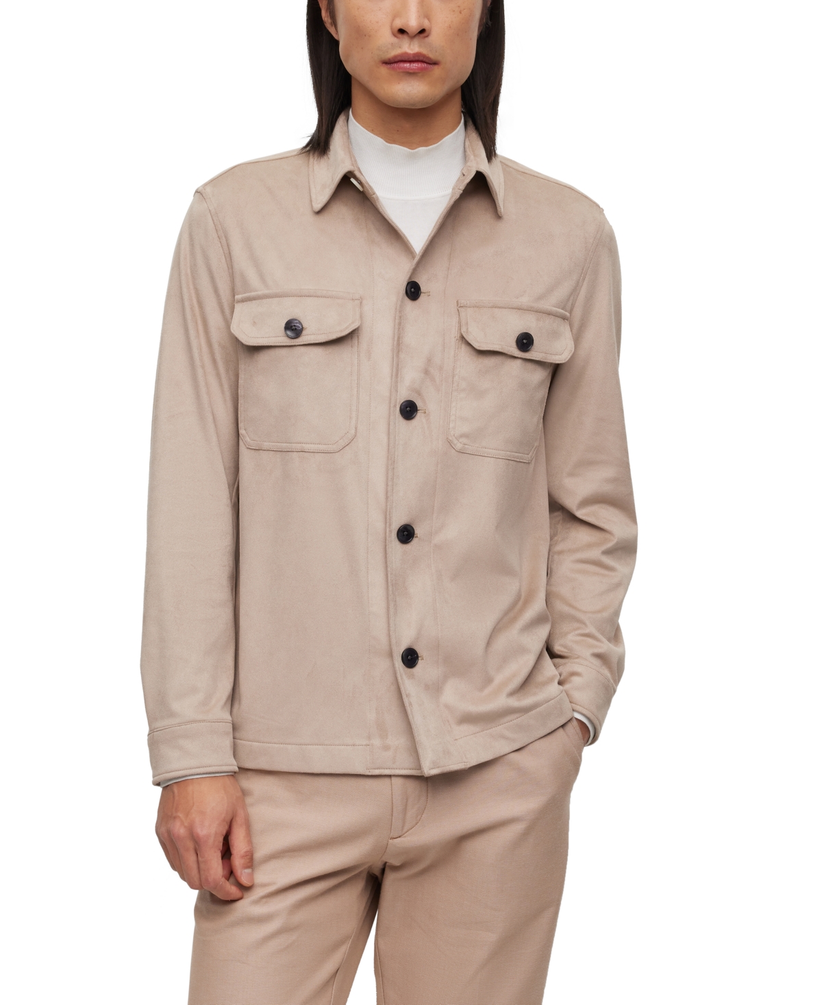Hugo Boss Boss By Men's Relaxed-fit Overshirt In Light Beige | ModeSens