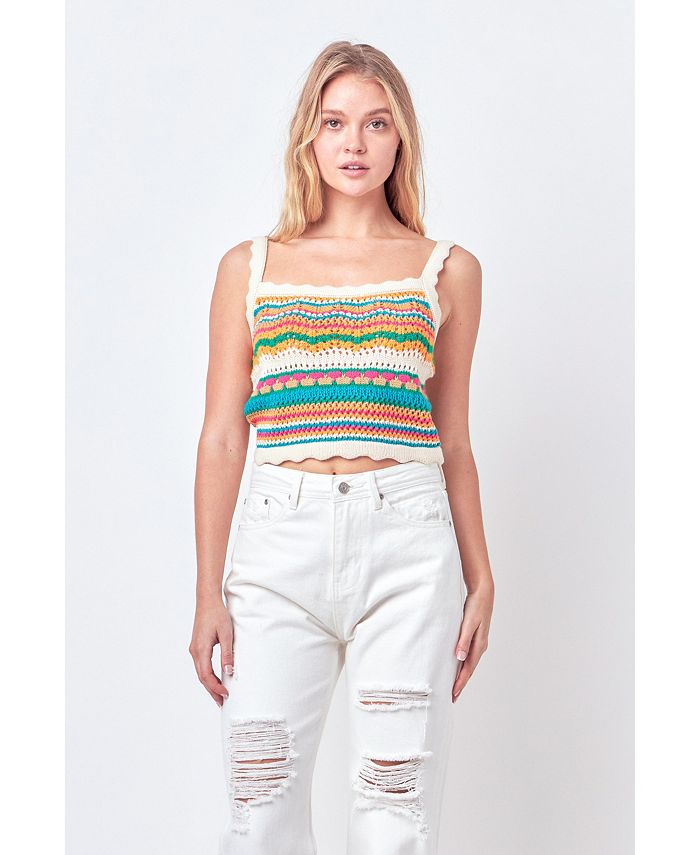 Free the Roses Women's Crochet Knit Top - Macy's