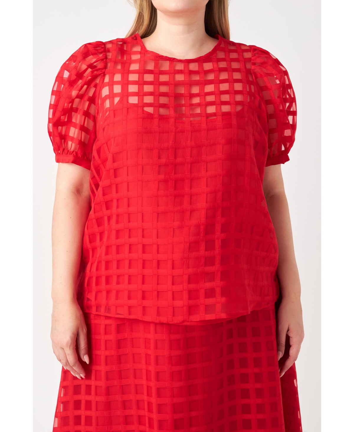 Click here for English Factory Plus Size Plaid See Through Top -... prices