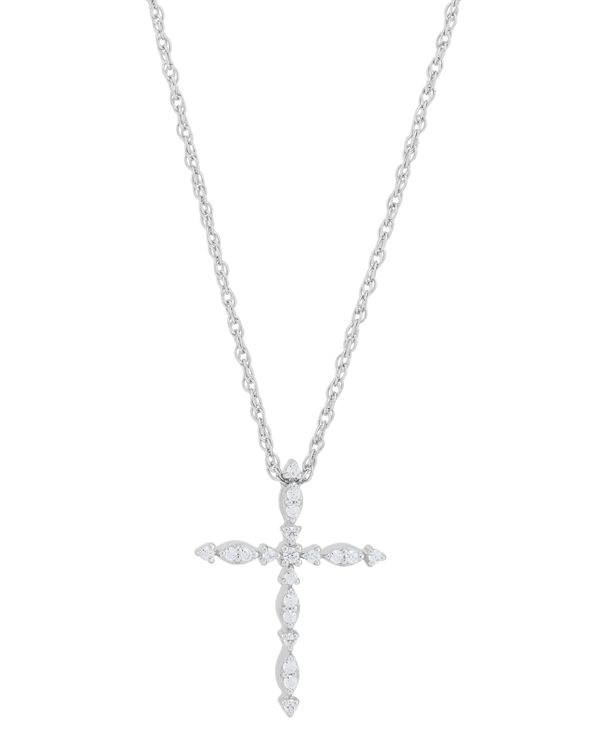 Click here for Diamond Cross Pendant Necklace (1/10 ct. t.w.) in... prices