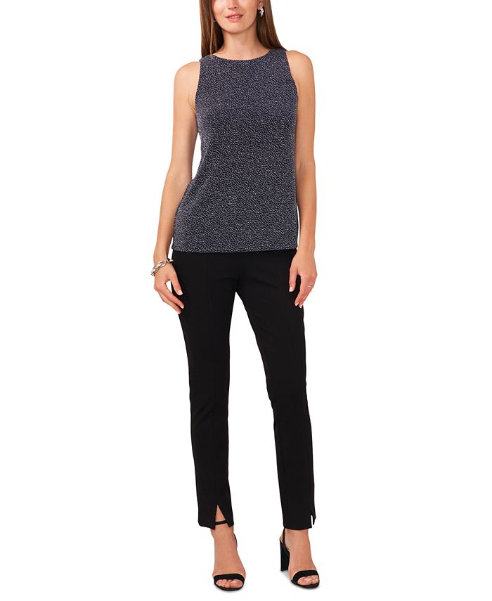 MSK Women's Metallic Keyhole-Back Top - Macy's