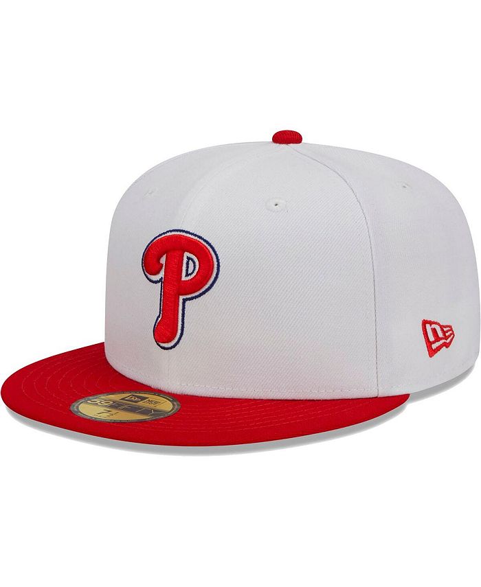 New Era Men's White, Red Philadelphia Phillies Optic 59FIFTY Fitted Hat ...
