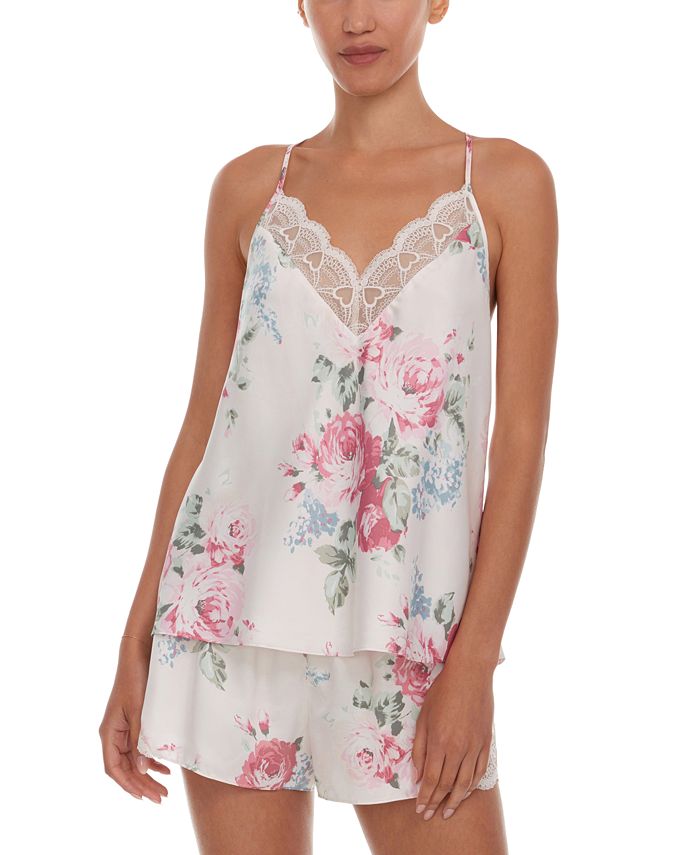 Flora by Flora Nikrooz Women's Cindy 2-Pc. Floral Satin Pajamas Set - Macy's