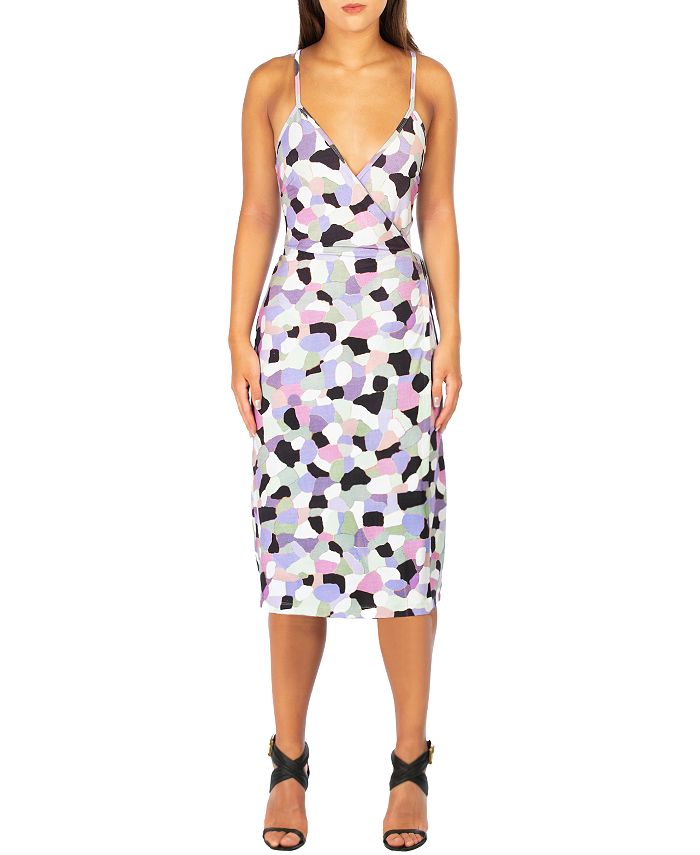 Dai Moda Women's SPAGHETTI STRAP WRAP DRESS - Macy's