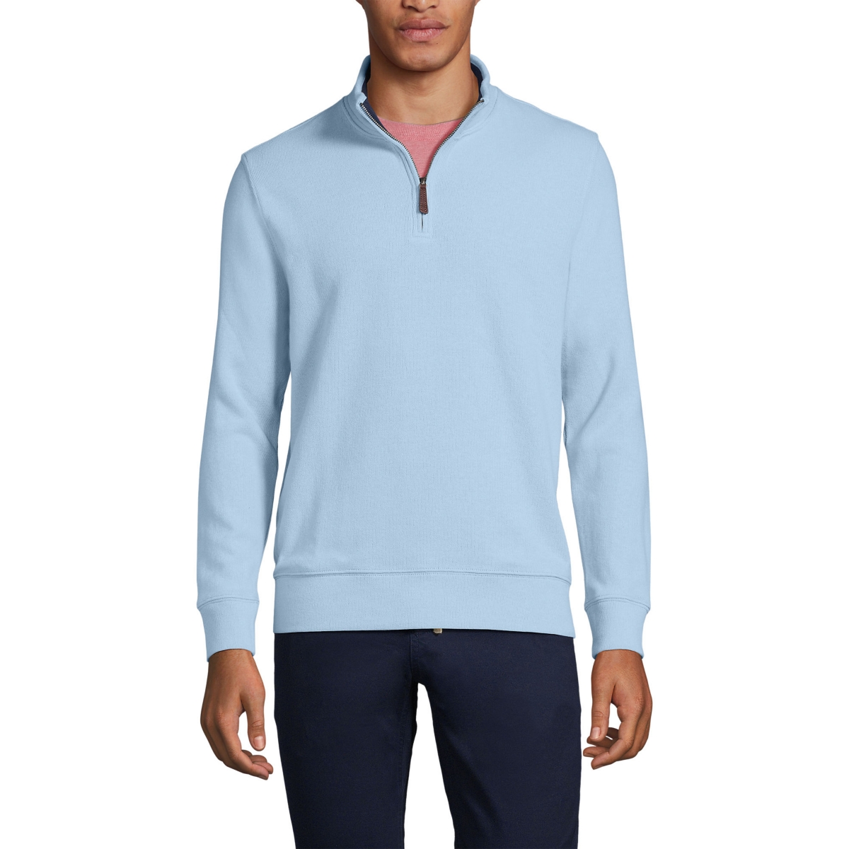 Click here for Lands End Mens Bedford Rib Quarter Zip Sweater - L... prices