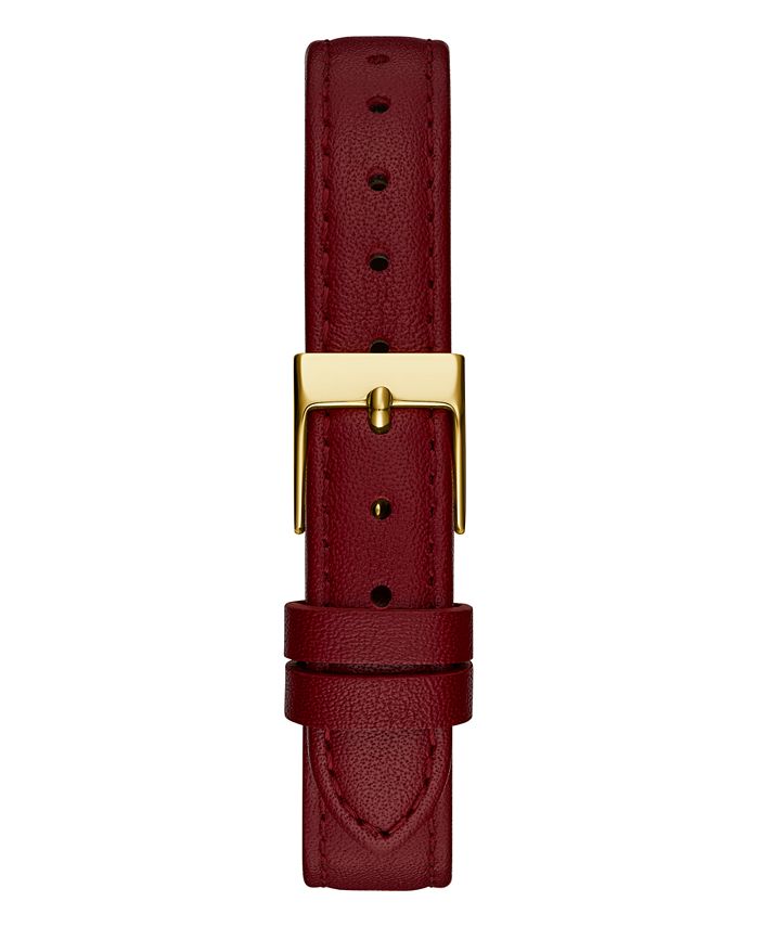 GUESS Women's Analog Red Leather Watch 28mm - Macy's