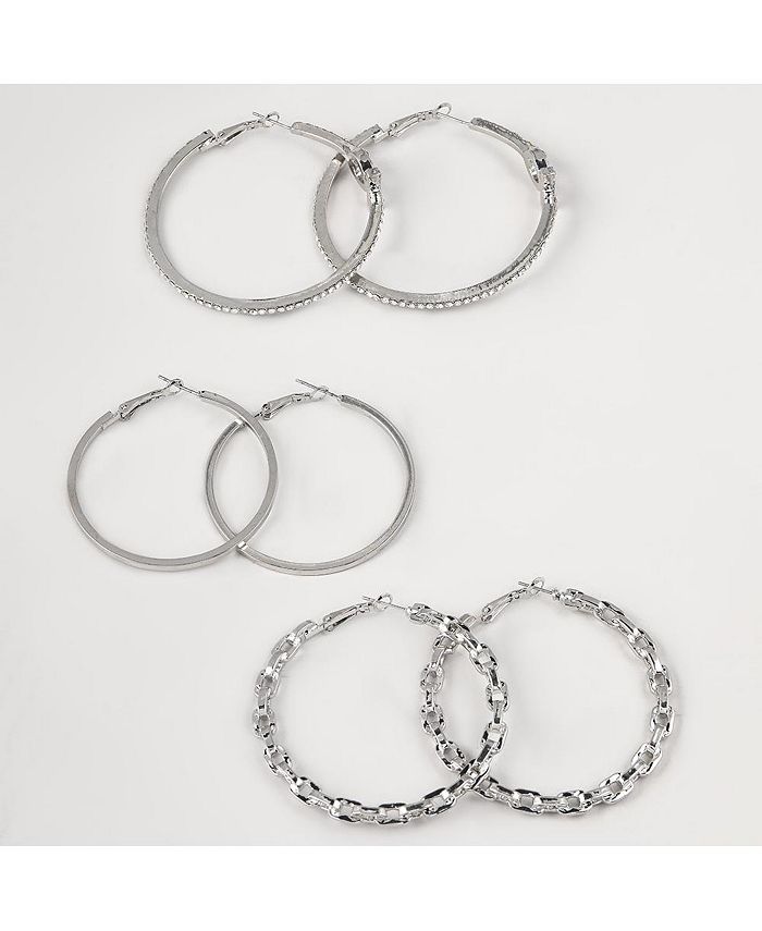 Aaliyah Trio Ankh Hoop Earring Set - Macy's