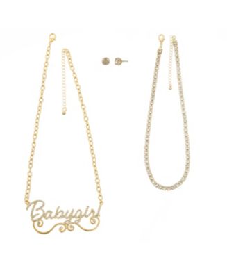 Aaliyah Two Row Necklace And Earring Set - Macy's
