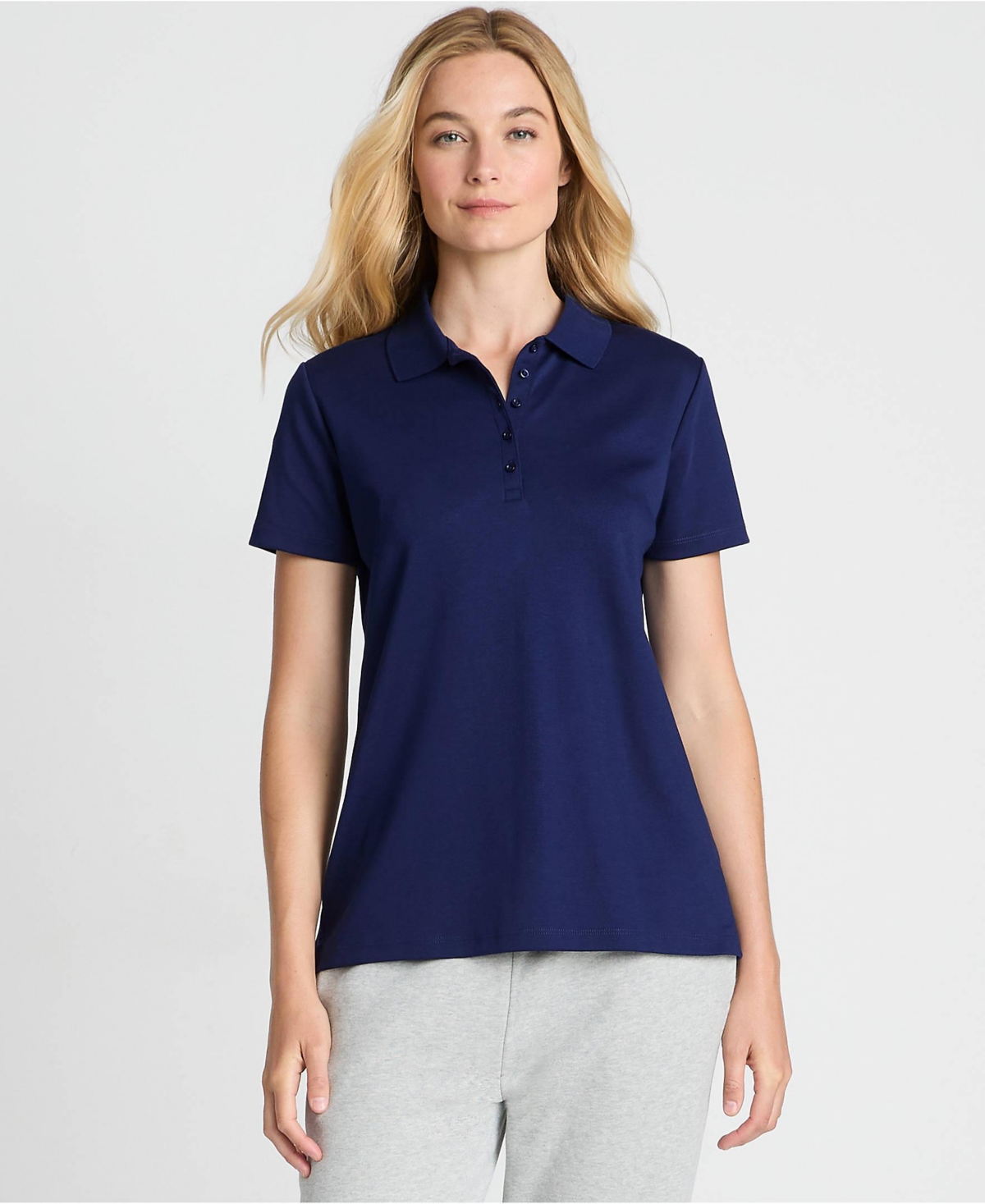 Click here for Lands End Womens Supima Cotton Polo Shirt - Deep s... prices