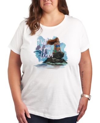 Air Waves Trendy Plus Size Little Mermaid Ariel Graphic T-shirt - Macy's