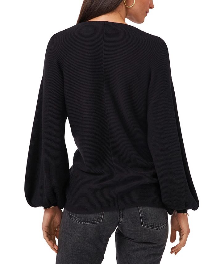 1.STATE Women's Rib-Knit Bubble Sleeve Long Sleeve Sweater - Macy's