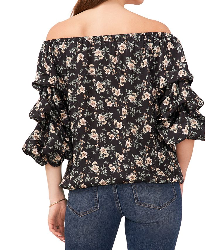 Vince Camuto Women's Off-The-Shoulder Bubble-Sleeve Blouse - Macy's