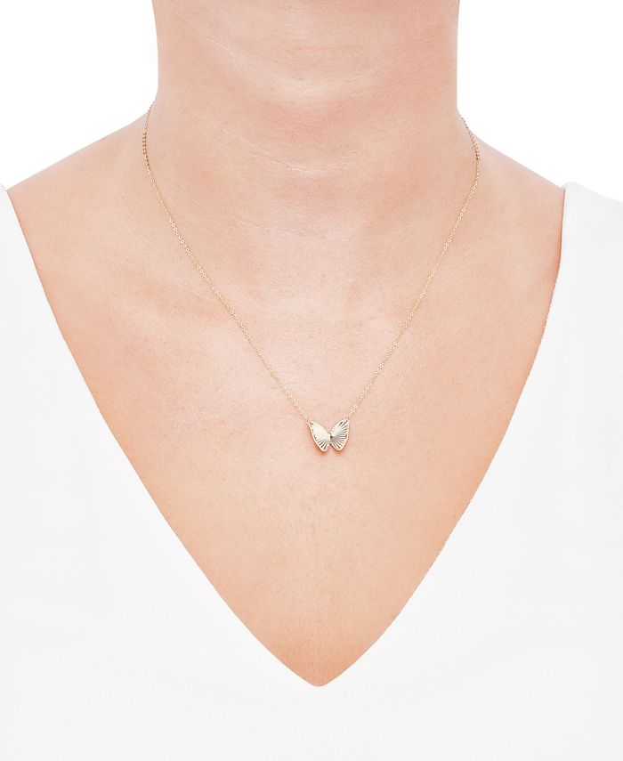 Italian Gold Butterfly 18" Pendant Necklace in 10k Gold - Macy's