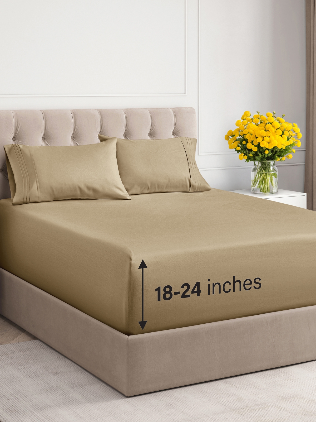 Click here for 4 Piece Extra Deep Pocket Microfiber Sheet Set - F... prices