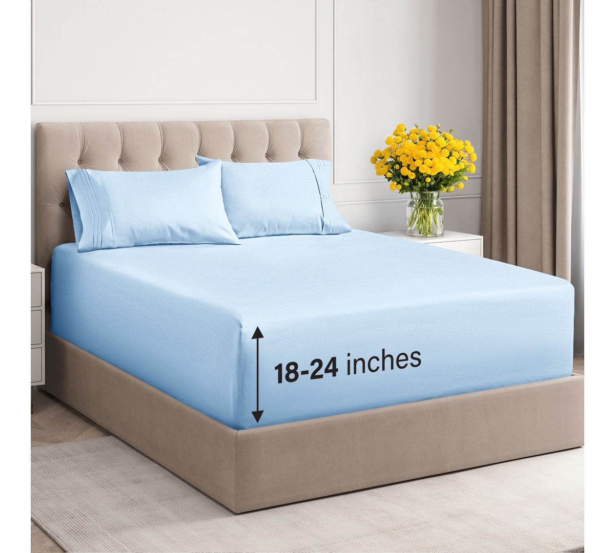 Click here for 4 Piece Extra Deep Pocket Microfiber Sheet Set - F... prices