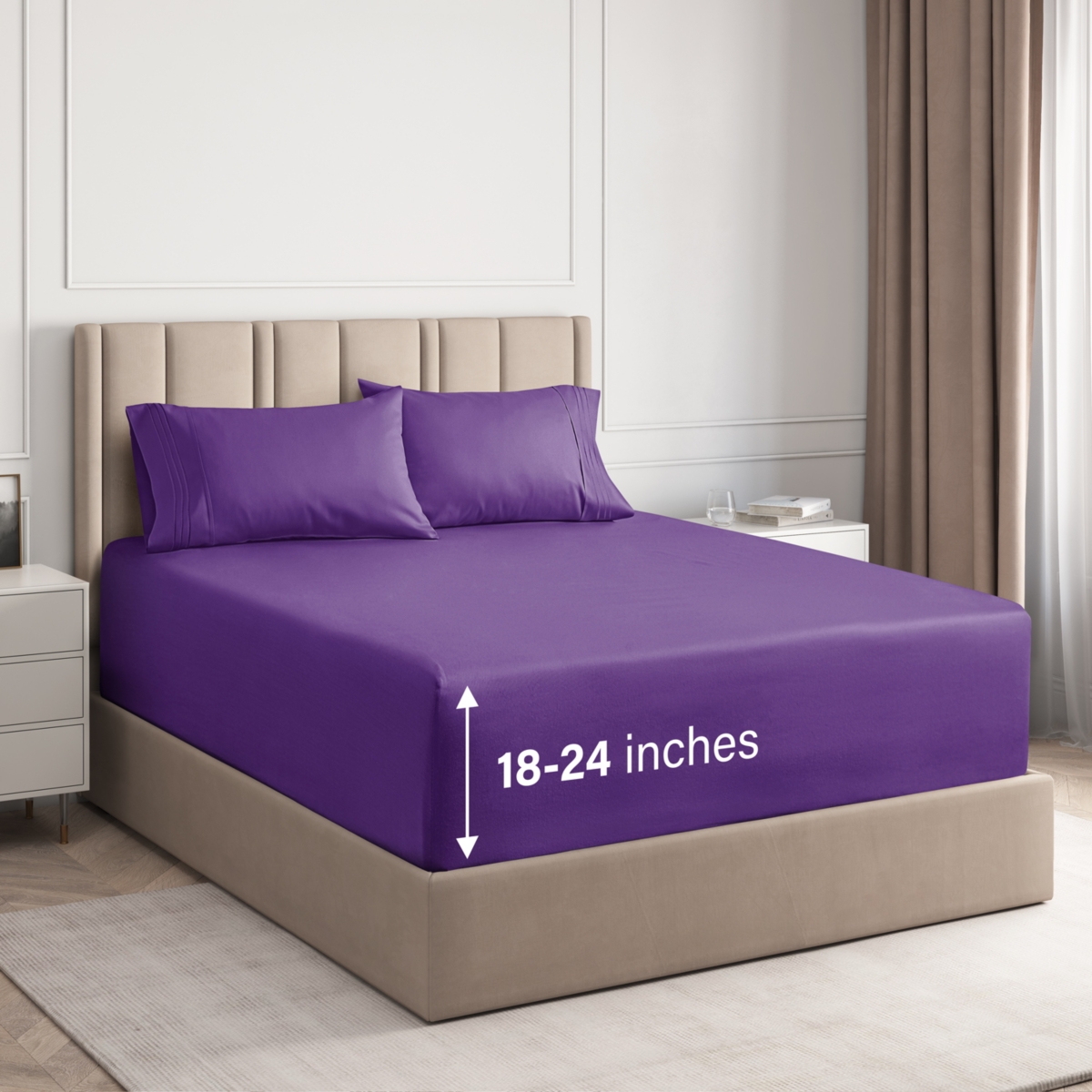 Click here for 4 Piece Extra Deep Pocket Microfiber Sheet Set - F... prices