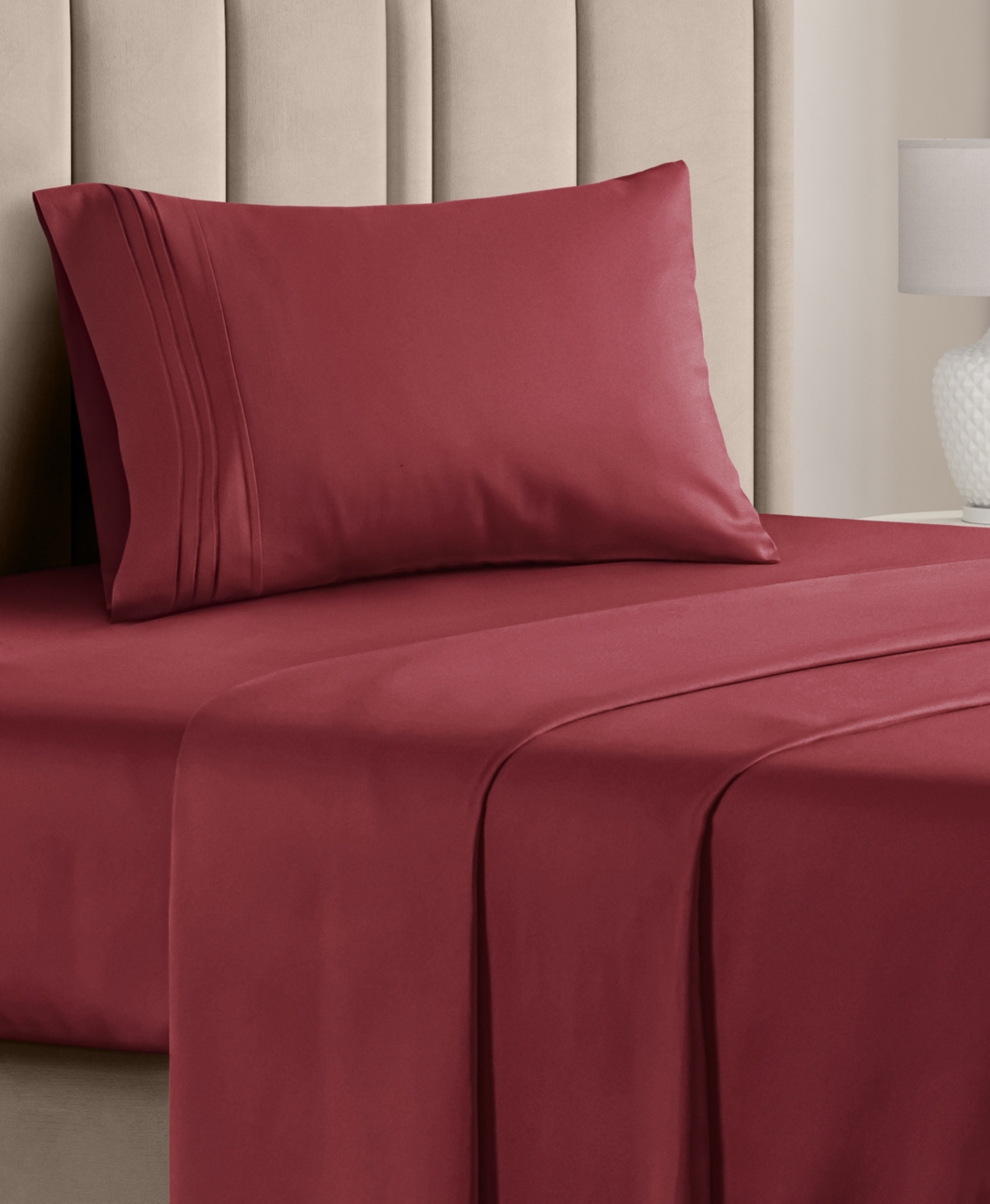 Click here for 3 Piece Microfiber Sheet Set - Twin - Burgundy prices