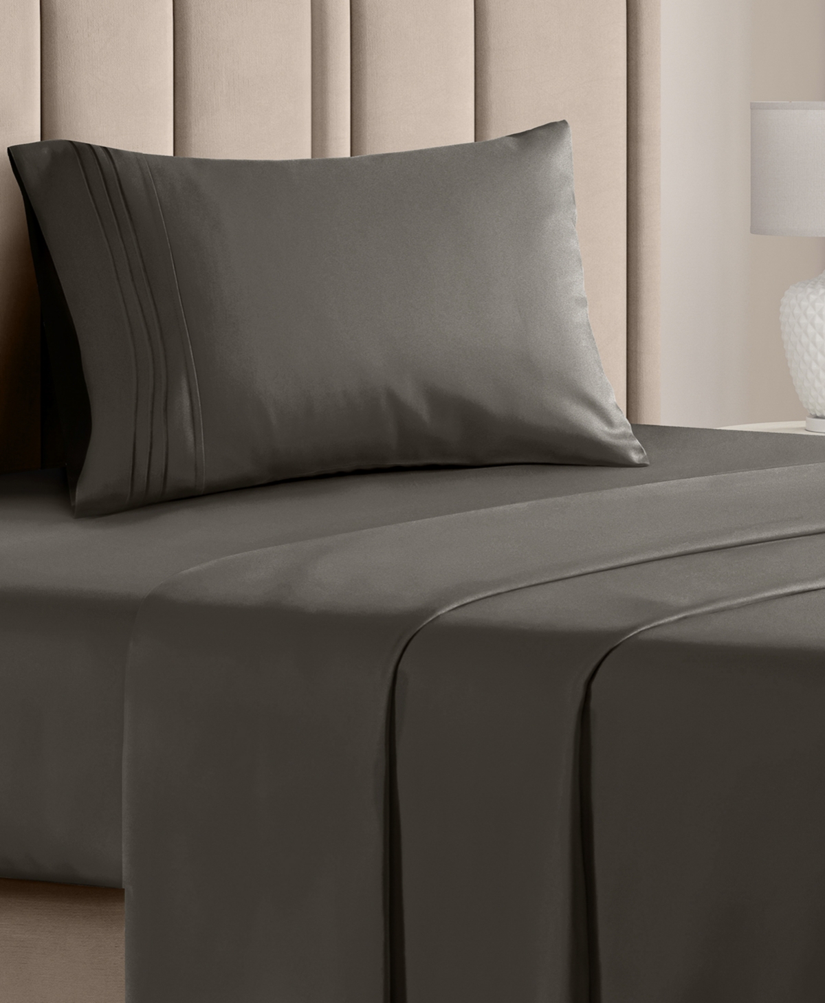 Click here for 3 Piece Microfiber Sheet Set - Twin - Dark grey prices