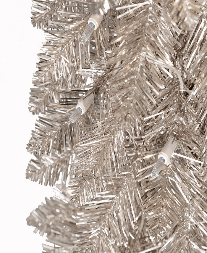 Puleo 4' Pre-Lit Artificial Alpine Pencil Tree - Macy's